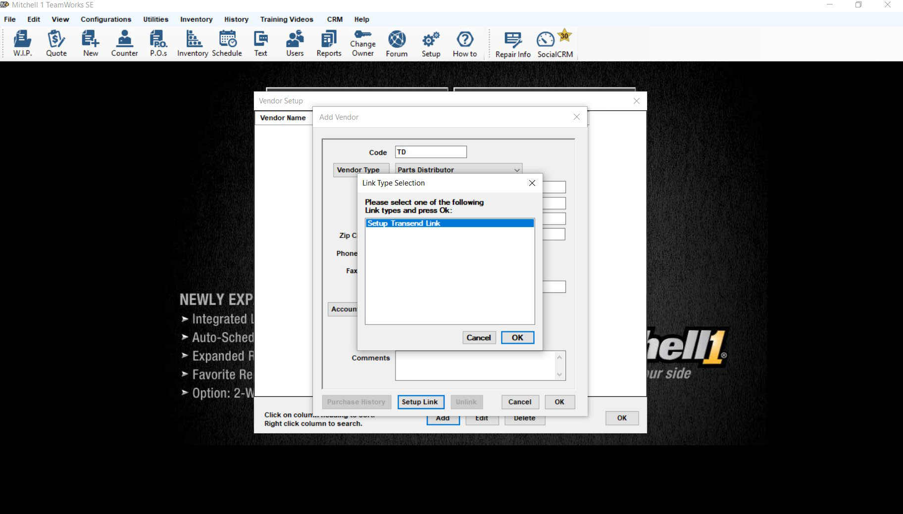 Integrate Transend and Mitchell1 Manager SE