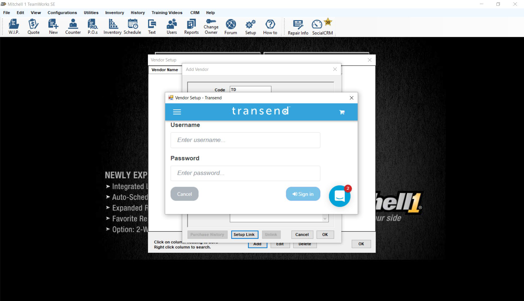 Integrate Transend and Mitchell1 Manager SE